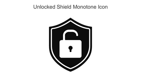unlocked shield monotone icon in powerpoint pptx png and editable eps