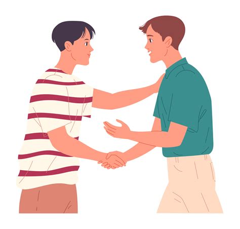 Two Guys Shaking Hands When Greeting Each Other 9270431 Vector Art At