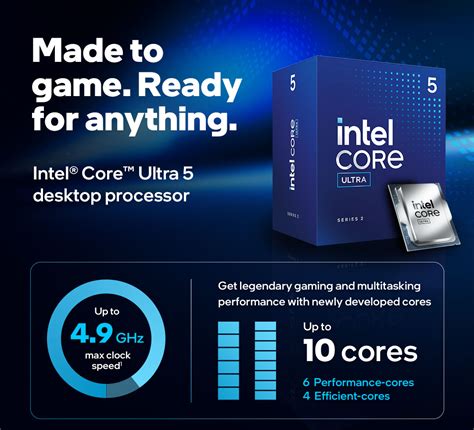 Intel Core™ Ultra 5 Desktop Processor 225 W 10 Cores 6p4e Up To 4