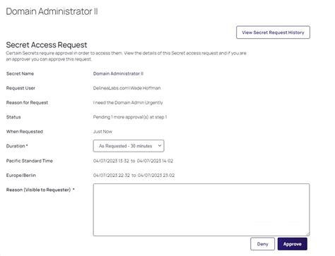Secret Server Functions Explained Approval Workflow FYRE Consulting AG