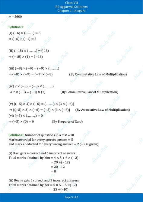 RS Aggarwal Solutions Class Exercise B Chapter Integers Study Path