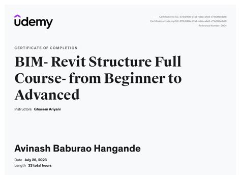 avinash hangande on linkedin udemy course completion certificate