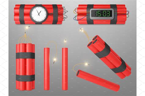 Realistic 3d red dynamite bombs | Graphics ~ Creative Market