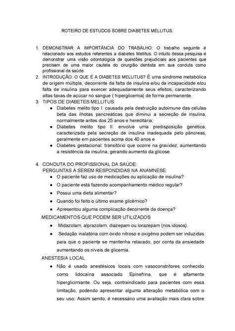 Diabetes Mellitus Resumo Esquemas Biologia Docsity