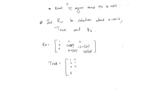 solved determine the rotation matrix for a rotation of 45 degrees