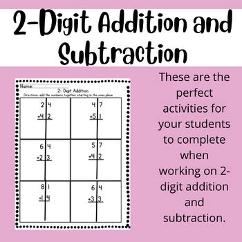 2 Digit Addition And Subtraction Using Place Value No Regrouping