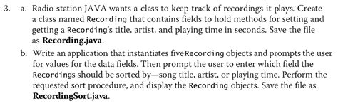 Solved A Radio Station Java Wants A Class To Keep Track Of