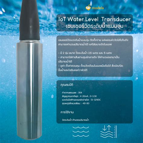 เซนเซอร์วัดแรงดันน้ำแบบจุ่ม ติดตั้งง่าย แค่หย่อนหัววัดใส่ไปในถัง Iot Water Level Transducer