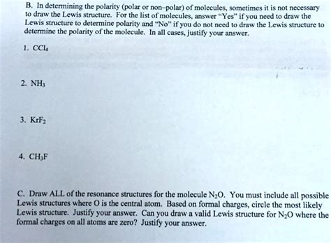 Solved Determining The Polarity Polar Or Non Polar Of Molecules Sometimes It Is Not