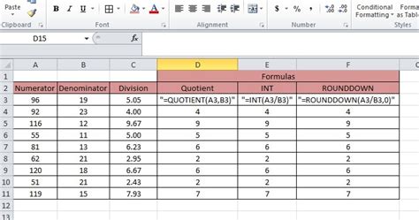 Alternatives To Quotient Formula In Excel ~ Excel And Analytics