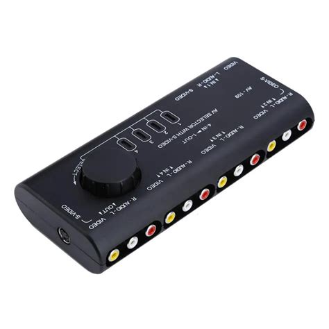 4 In 1 Out AV RCA S Video Switch Box Audio Video Signal Switcher For Set Top Box DVD VCD TV