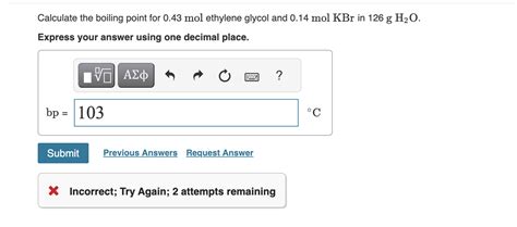 Solved Calculate The Boiling Point For Mol Ethylene Chegg