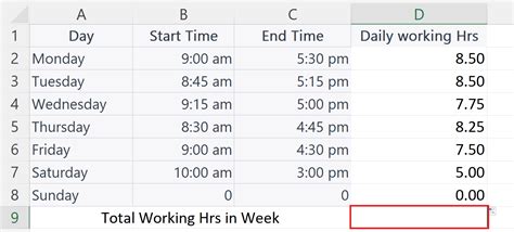 How To Calculate Total Hours Worked In A Week In Microsoft Excel Spreadcheaters