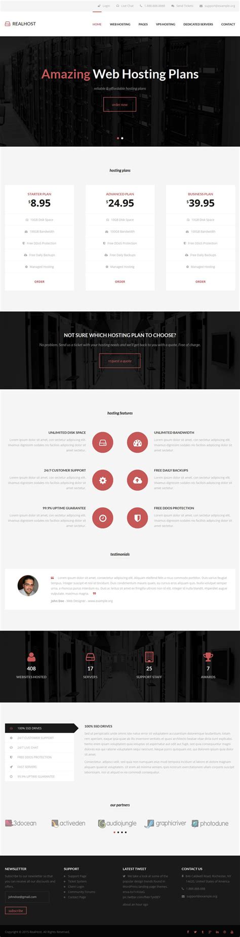 Realhost Responsive Html5 Hosting Template Html5templates