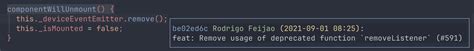 `deviceeventemitterremovelistener` Is Not Supported On React Native 0