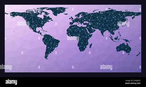 Communications Network Map Equirectangular Plate Carree Projection