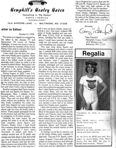 Hemphills Here Is An Article I Wrote For The Healey Highlights