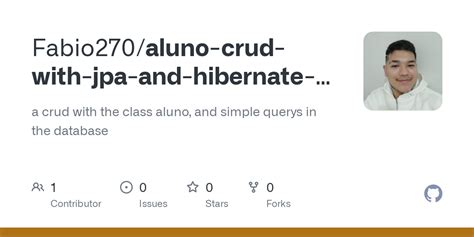 GitHub Fabio Aluno Crud With Jpa And Hibernate Mysql A Crud With The Class Aluno And