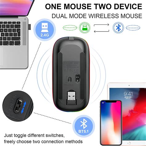 Wireless Mouse 2 4g Bluetooth Mouse Rechargeable Silent Mouse Usb And Type C Receiver Dual Mode