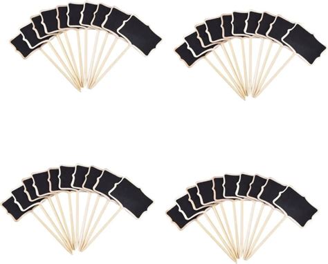 Stobok 40 Pcs Mini Blackboard Mini Chalkboard Signs Small Chalkboard