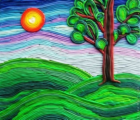 Поделка из пластилина на картоне - фото и картинки: 65 штук