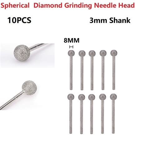 Grinding Needle Head Diamond Dressing Kit Metal Polishing Round Ball