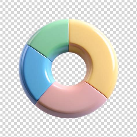 최소한의 만화 원 그래프 도 차트 아이콘 3d 투명한 배경에 고립 프리미엄 Ai 생성 Psd