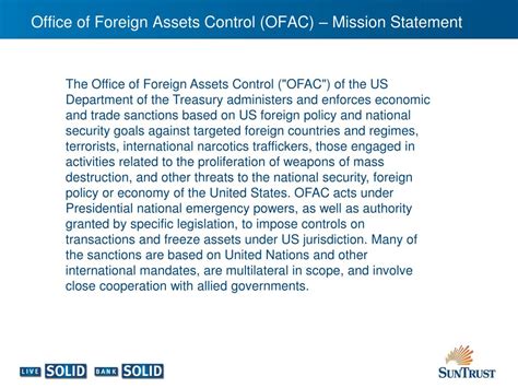 Ppt Office Of Foreign Assets Control Ofac Identifying Specially