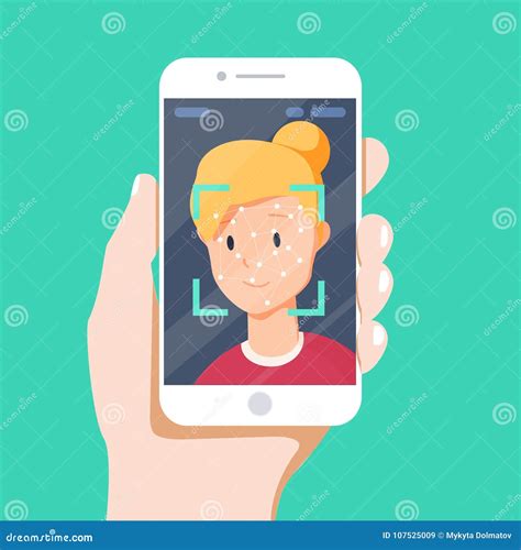 Facial Recognition Concept Face Id Face Recognition System Stock Vector Illustration Of Hand