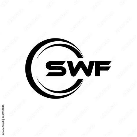 Swf Letter Logo Design With White Background In Illustrator Vector