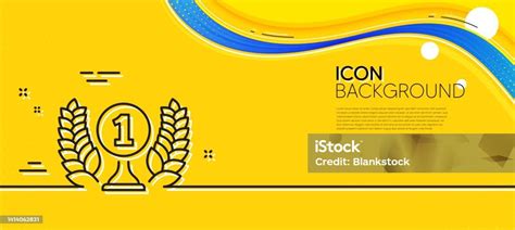 수상자 수상 라인 아이콘입니다 수상자 상금 기호 최소 라인 노란색 배너 벡터 Championship에 대한 스톡 벡터 아트 및 기타 이미지 Championship 경쟁