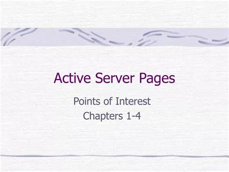 Ppt Active Server Pages Powerpoint Presentation Free Download Id