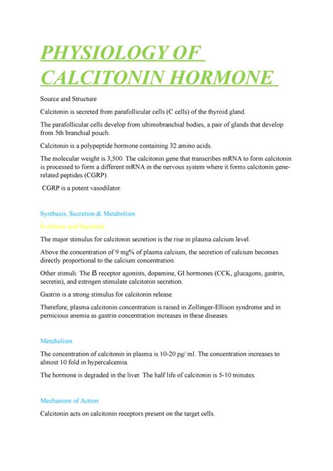 Calcitonin Hormone