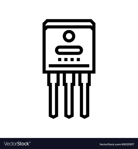 Transistor Electrical Engineer Line Icon Vector Image