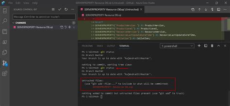 Working With Git Components In Azure Data Studio