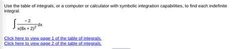 solved use the table of integrals or a computer or