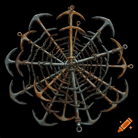 Spiderweb Made Of Anchors On Craiyon