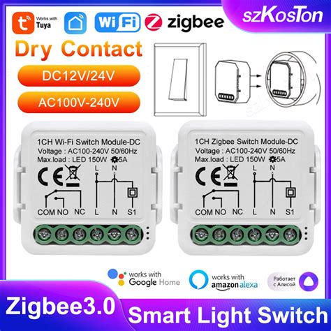 Módulo De Interruptor Inteligente Wifi Tuya Zigbee Relé De Interruptor De Contacto Seco Para
