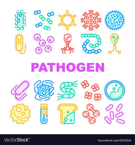 Pathogen Virus Disease Collection Icons Set Vector Image