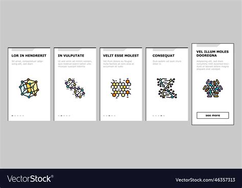 Molecular Science Chemistry Atom Onboarding Icons Vector Image