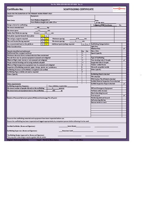 Scaffolding Certificates Pdf Scaffolding Manufactured Goods