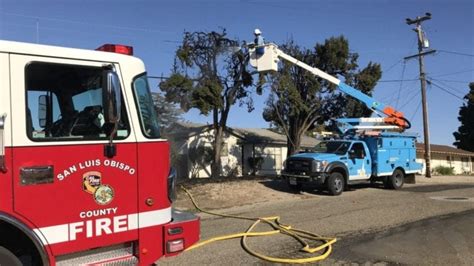 Cal Fire Power Lines Spark Fire In Nipomo