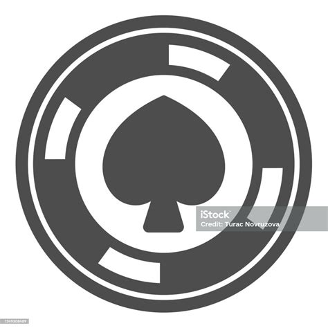 스페이드 사인 포커 코인 솔리드 아이콘 Gamblimg 개념 흰색 배경에 도박 토큰 벡터 기호 모바일 개념 및 웹 디자인을위한 글리프 스타일 아이콘이있는 카지노 칩 벡터