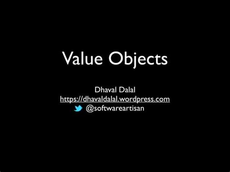 Value Objects Ppt