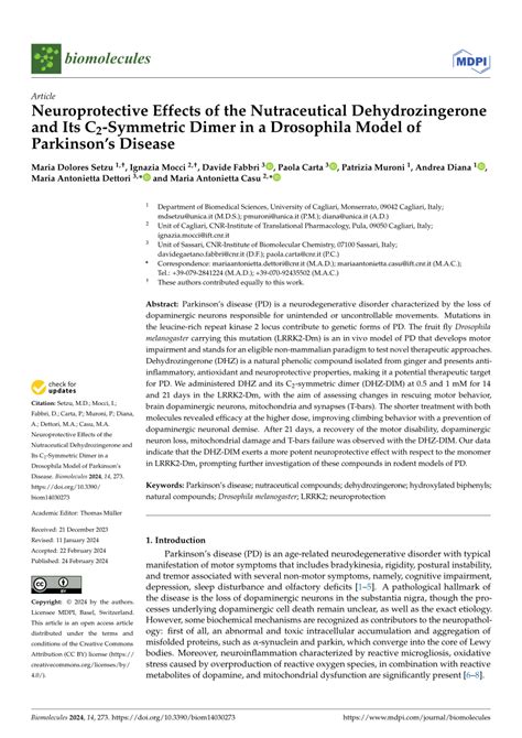 Pdf Neuroprotective Effects Of The Nutraceutical Dehydrozingerone And