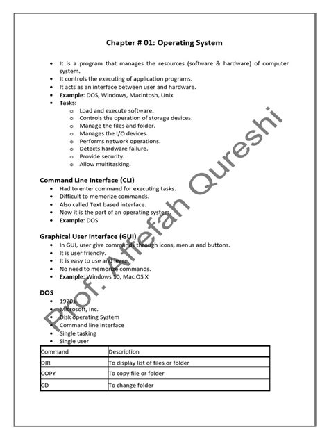 Hssc Ii Computer Notes Theory Pdf Process Computing Operating System