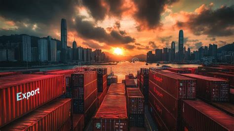 Shipping Export Visual Representation Of Container Marked Export