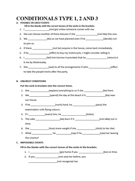 Conditionals Type 1 2 3 Pdf