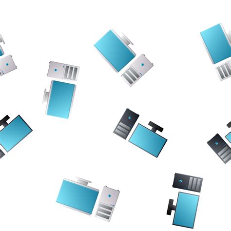 Computer Monitor Flat Pc Seamless Pattern Business Technology Screen Symbol Vector Illustration