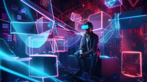 Premium Ai Image Person Wearing Vr Goggles With Translucent Lenses